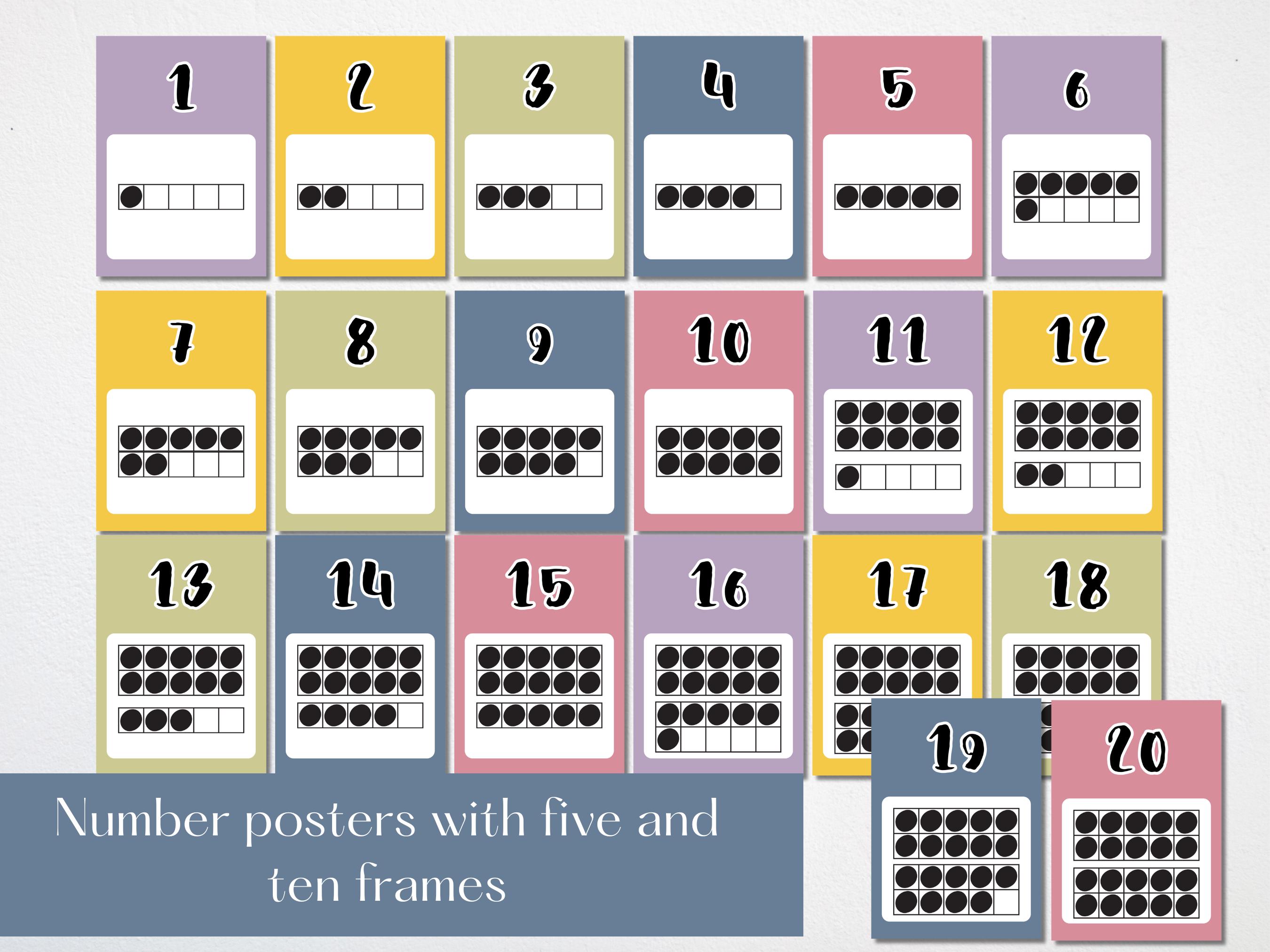 Numbers Posters for a Meadow Themed Classroom | Classroom Decor ...