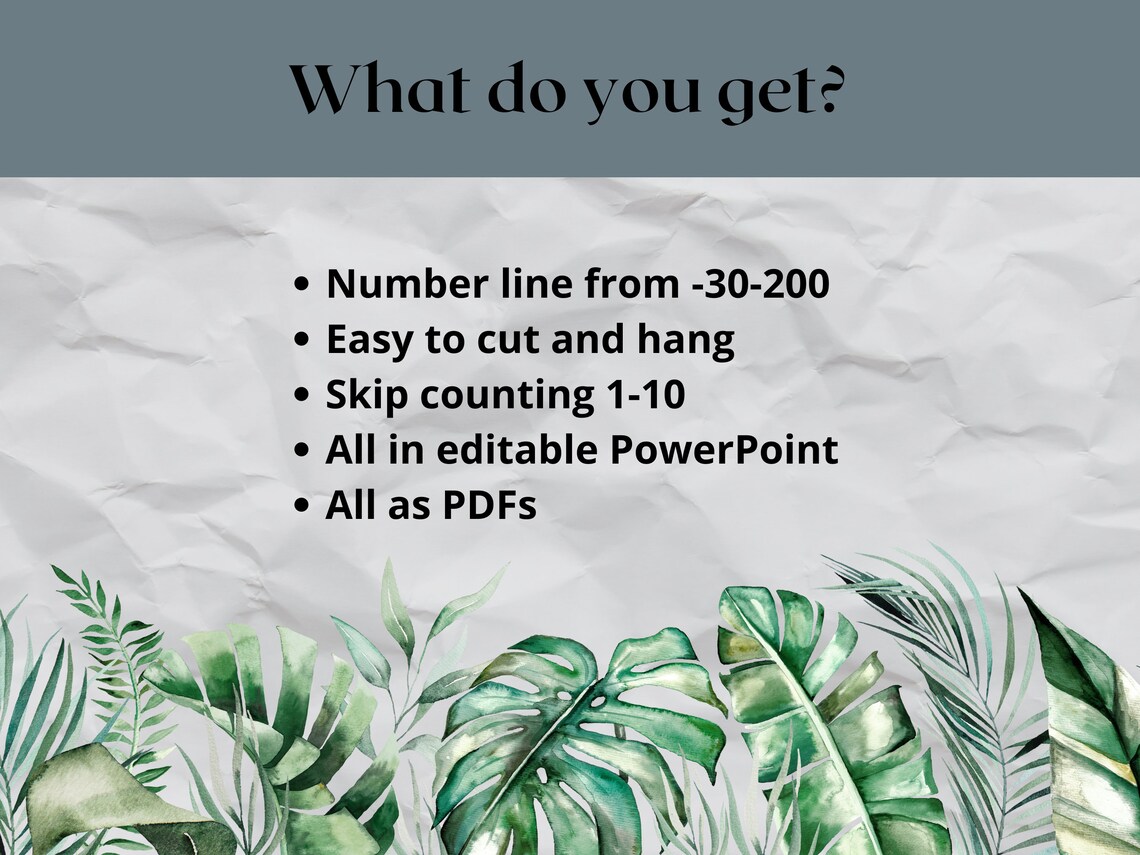 Large Number Line and Skip Counting for a Plant Themed Classroom ...