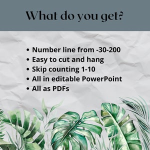 Large Number Line and Skip Counting for a Plant Themed Classroom ...