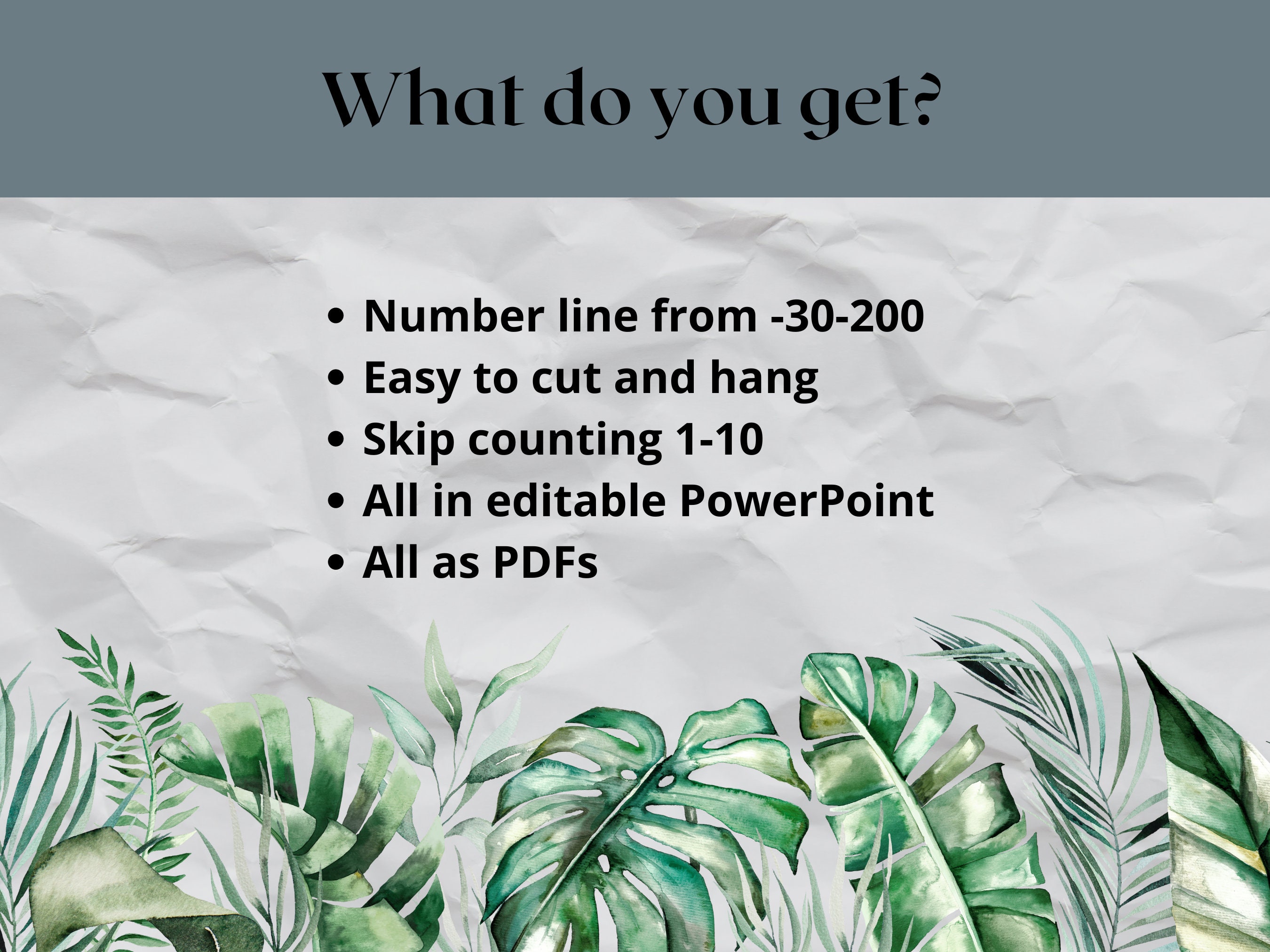 Large Number Line and Skip Counting for a Plant Themed Classroom ...