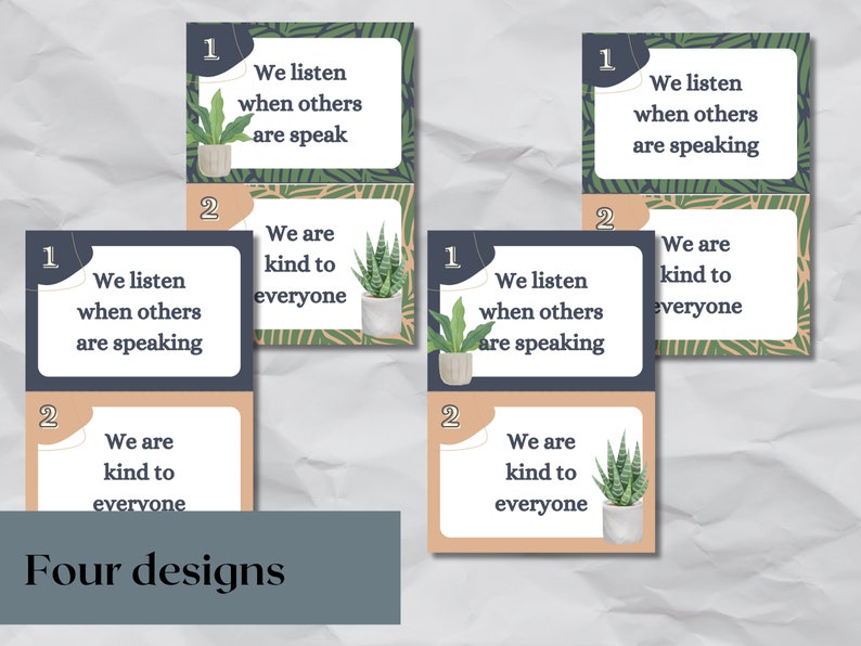Classroom Rules and Voice Levels for a Calm Plant Themed Classroom ...