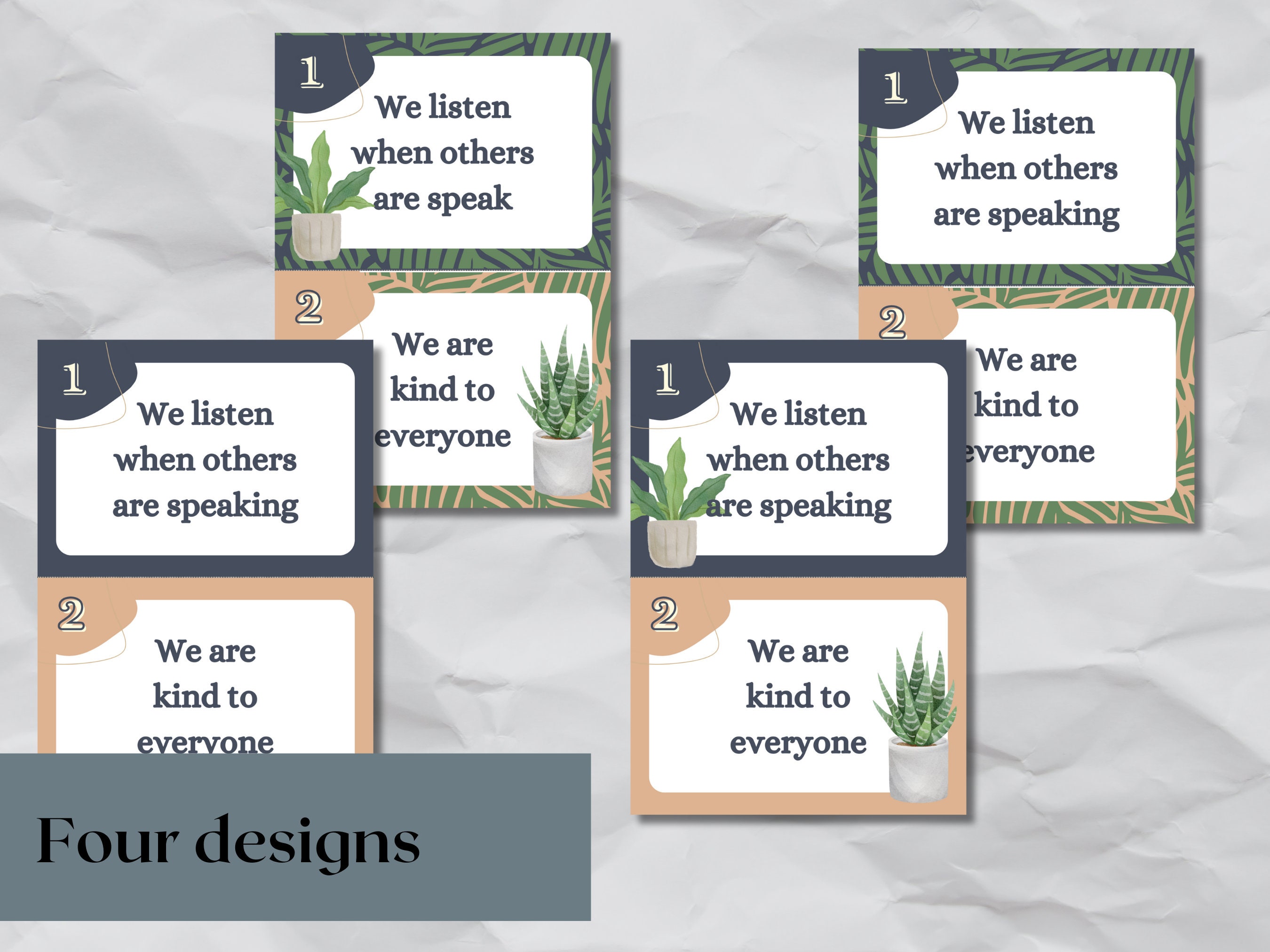 Classroom Rules and Voice Levels for a Calm Plant Themed Classroom ...