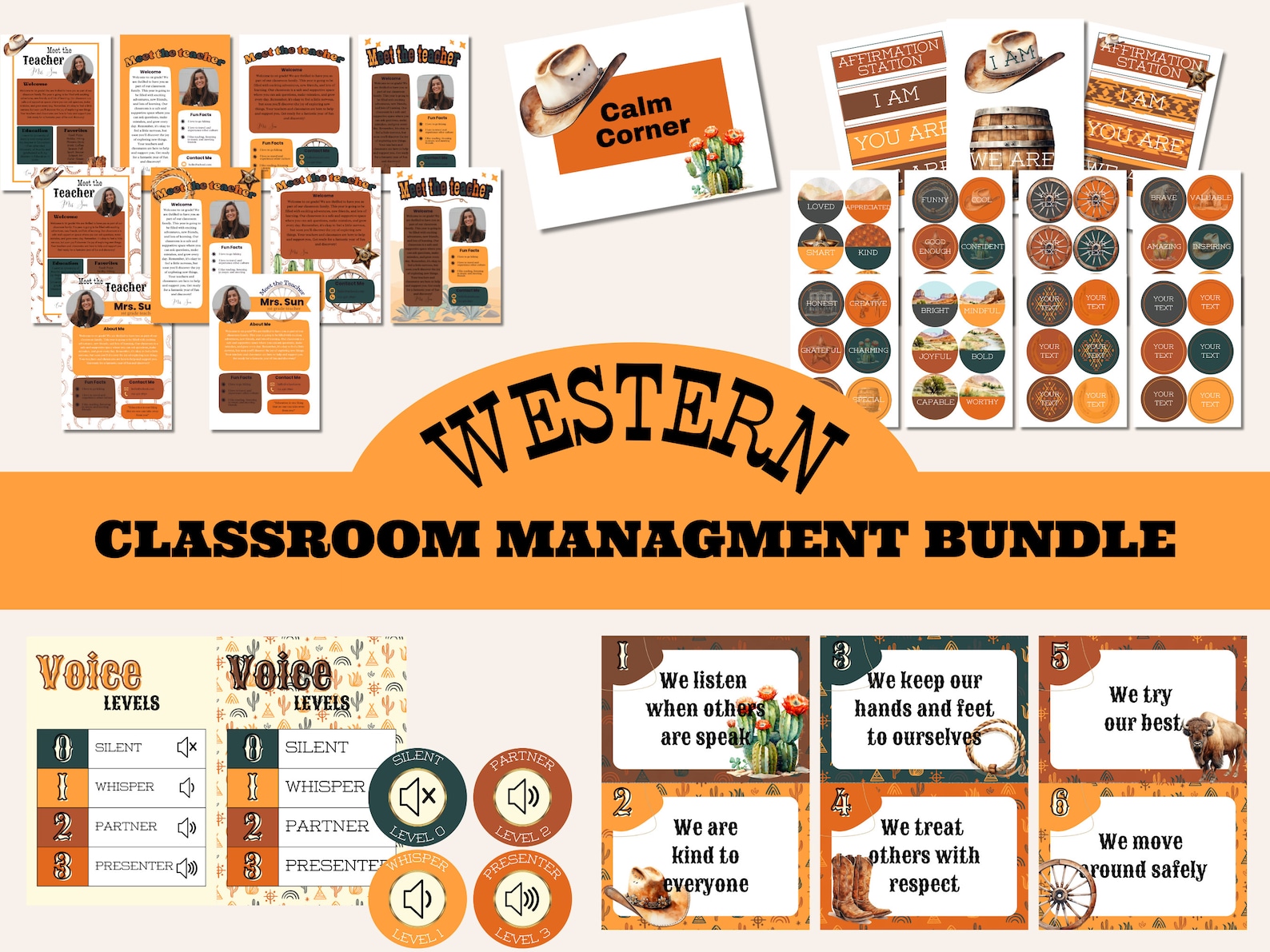 Classroom Management Mini Bundle for a Western Themed Classroom ...