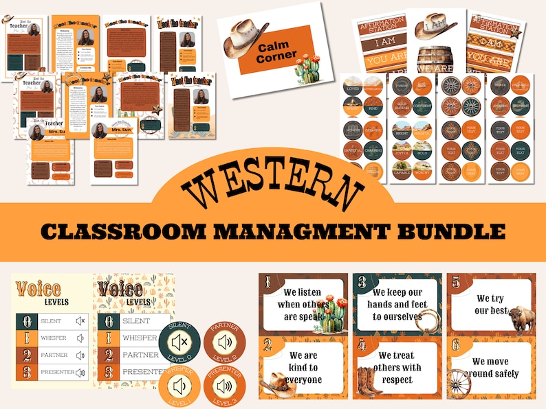 Classroom Management Mini Bundle for a Western Themed Classroom ...