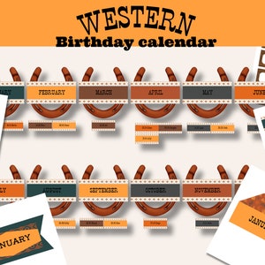 Birthday Calendar for a Western Themed Classroom | Classroom Decor ...