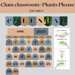 Large Classroom Calendar - Plants Please - Serene Classroom Collection ...