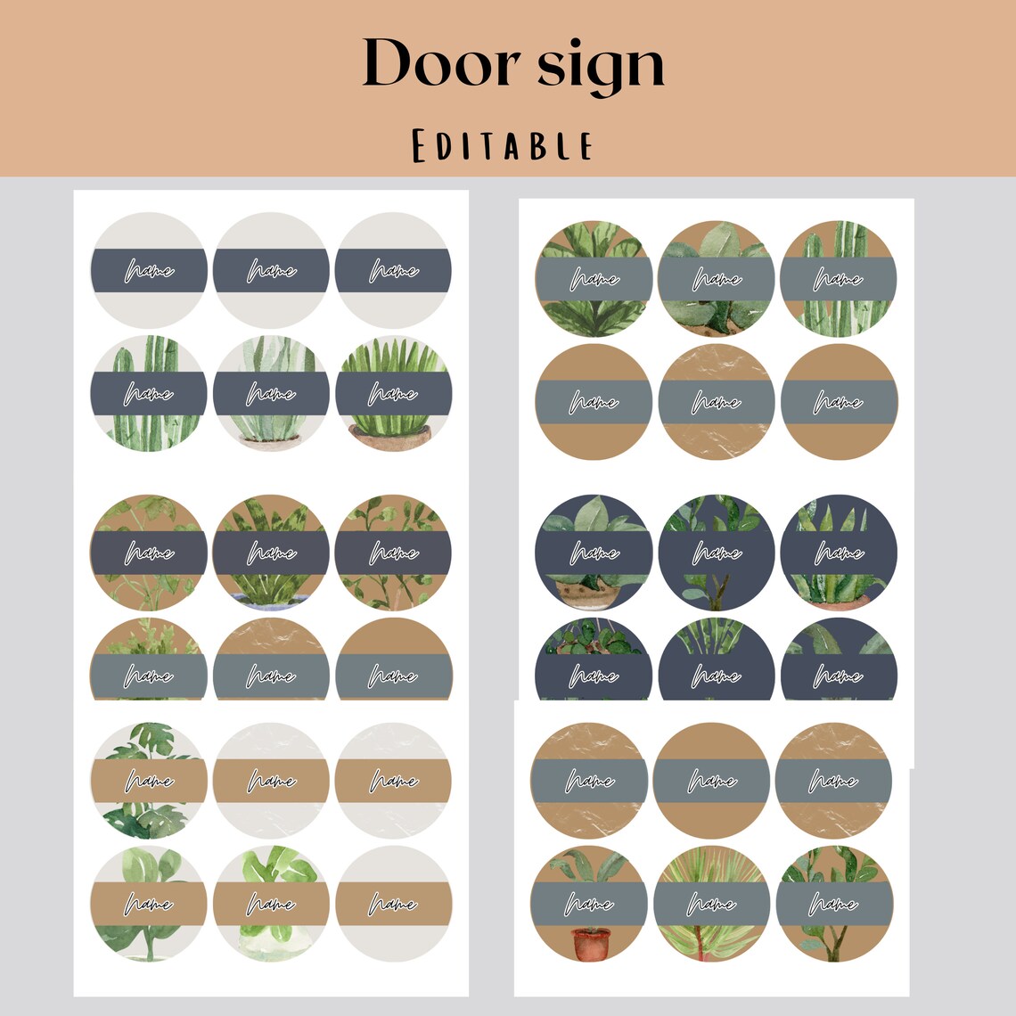 Plant Themed Door Sign for Classrooms | Boho Plant Themed Classroom ...