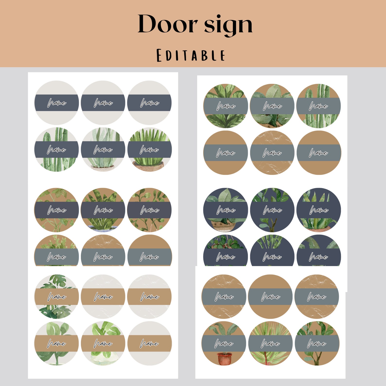 Plant Themed Door Sign for Classrooms | Boho Plant Themed Classroom ...