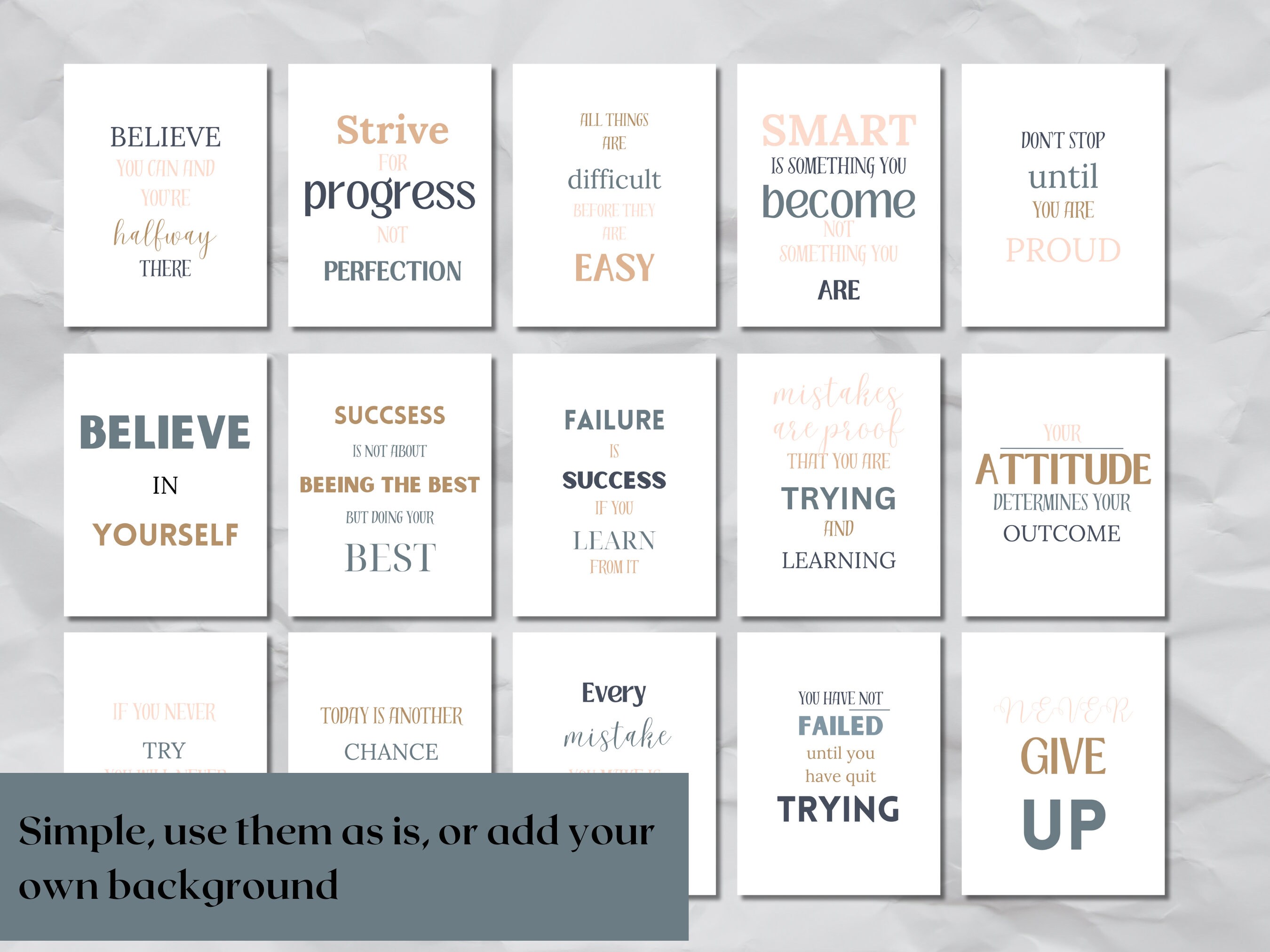 Growth Mindset Posters With a Plant Theme in Calm Colors Classroom ...