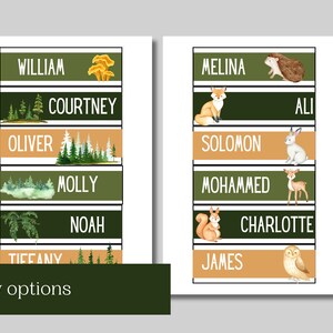 Forest Classroom Desk Plates & Name Tags - Out of the Woods - Etsy