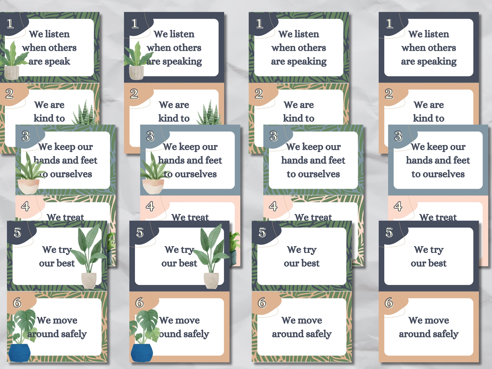 Classroom Rules and Voice Levels for a Calm Plant Themed Classroom ...