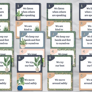 Classroom Rules and Voice Levels for a Calm Plant Themed Classroom ...