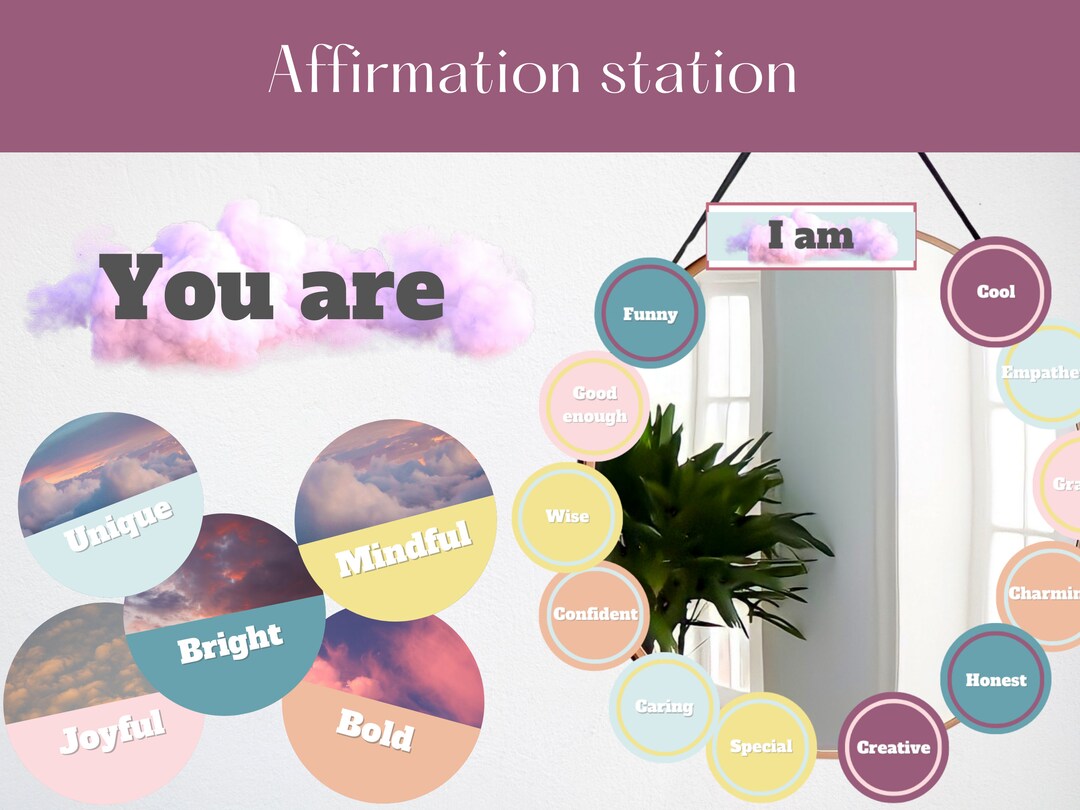Affirmation Station Pastel Clouds | Classroom Decor | Positive ...