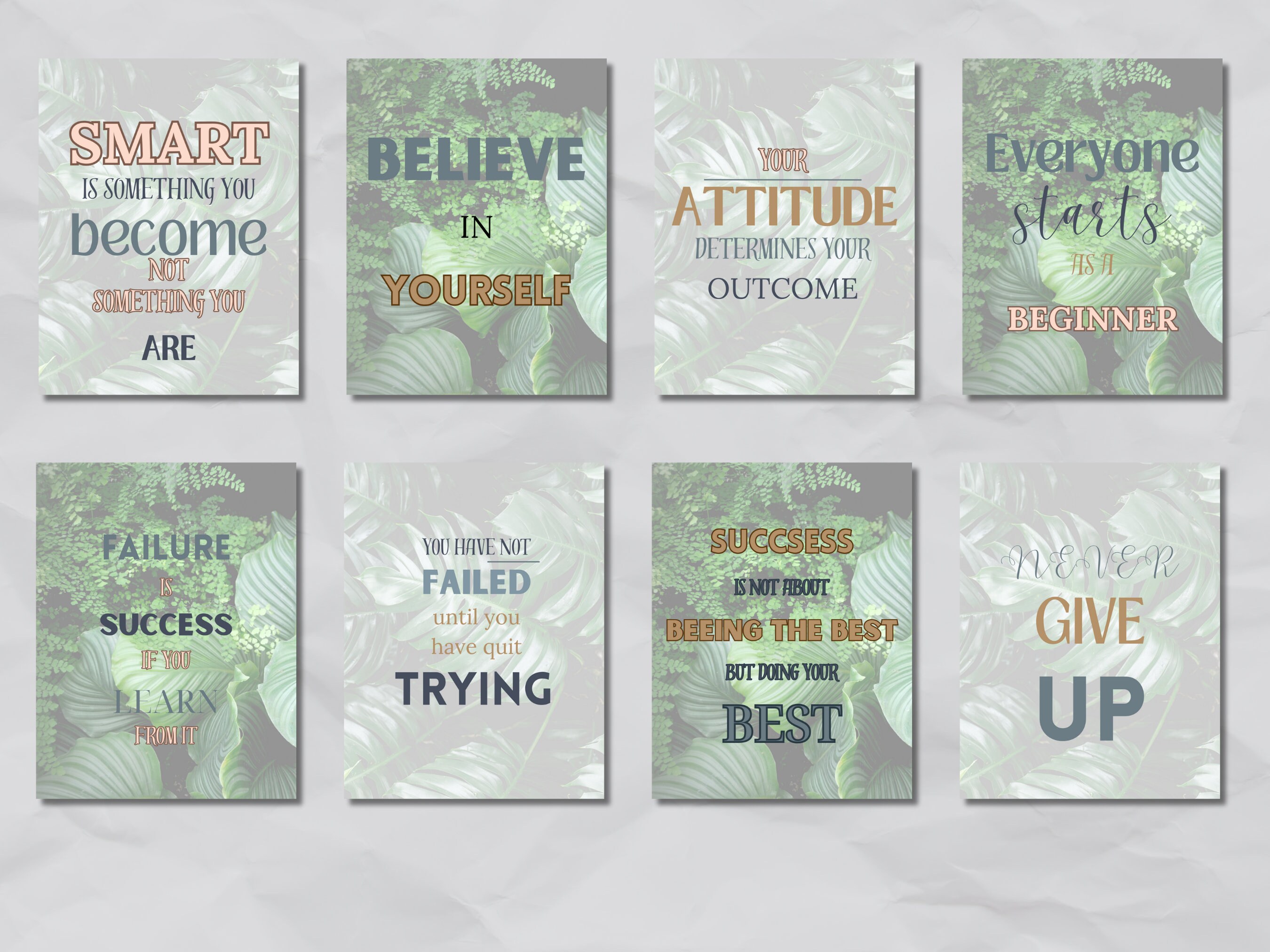Growth Mindset Posters With a Plant Theme in Calm Colors | Classroom ...