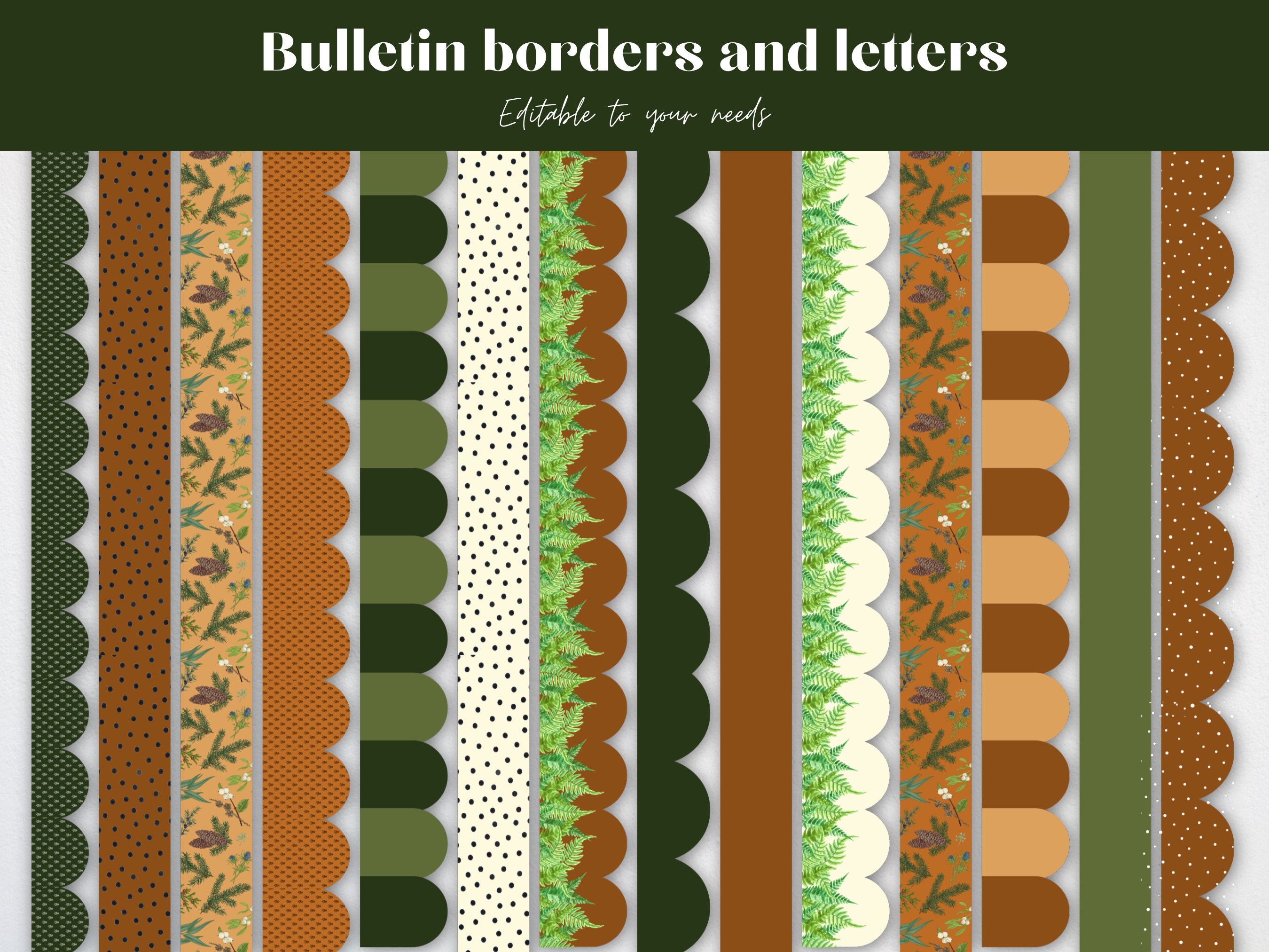 Bulletin Borders and Letters for a Forest Themed Classroom - Etsy