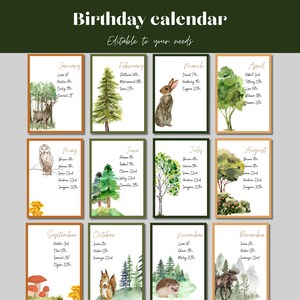 Out of the Woods | Classroom Birthday Calendar | Serene Classroom ...