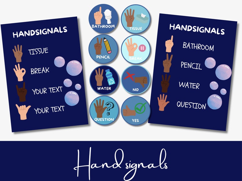 Hand Signals for an Ocean Themed Classroom - Etsy