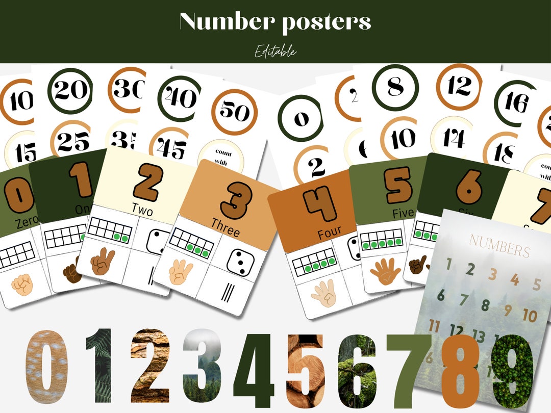 Forest Classroom Numbers Posters - Out of the Woods - Etsy