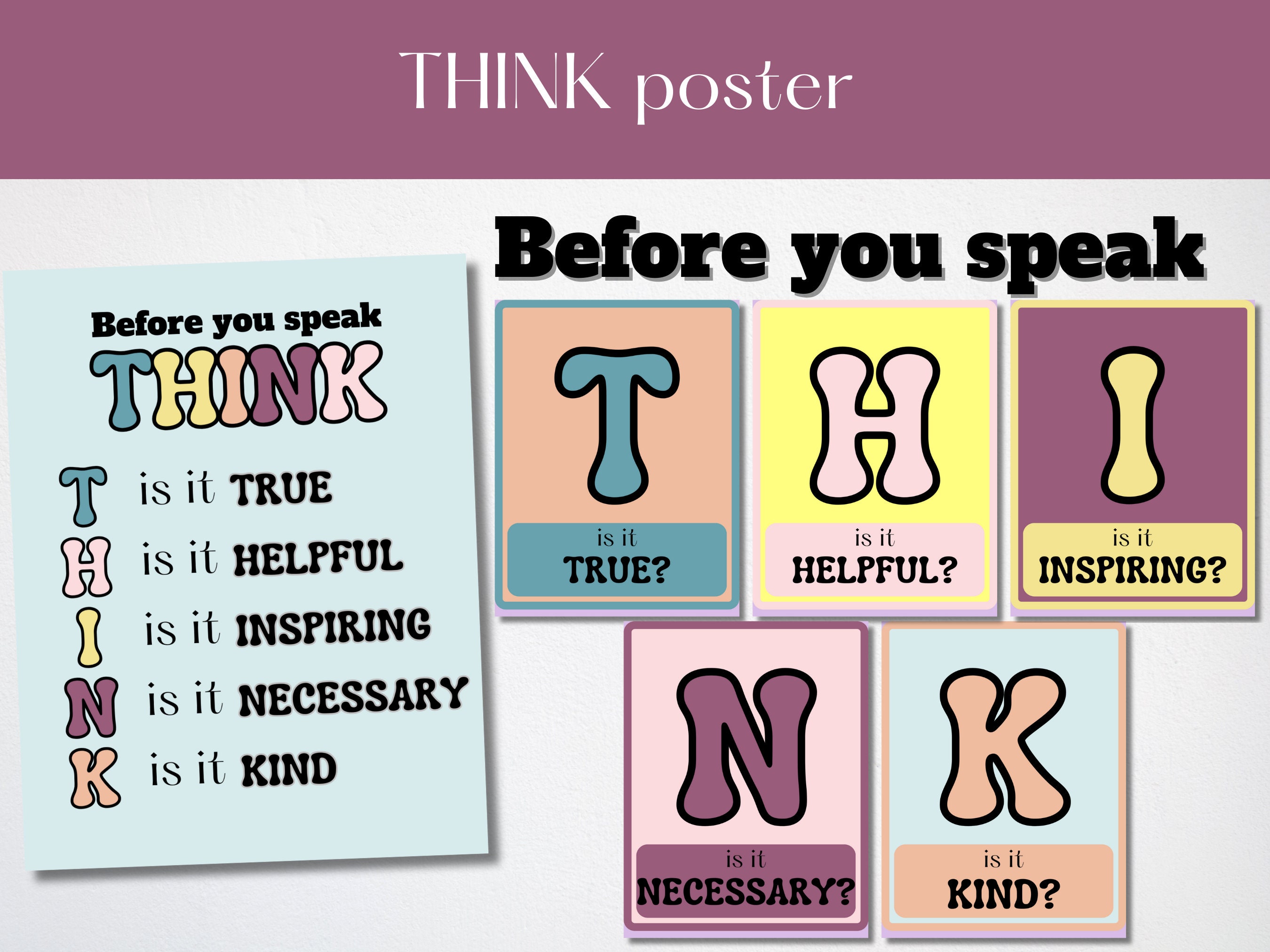 Think Posters | Heavenly Clouds | Classroom Management | Thinking ...
