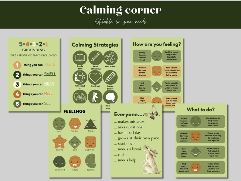 Calming Corner Printable Posters for a Forest Themed Classroom - Etsy