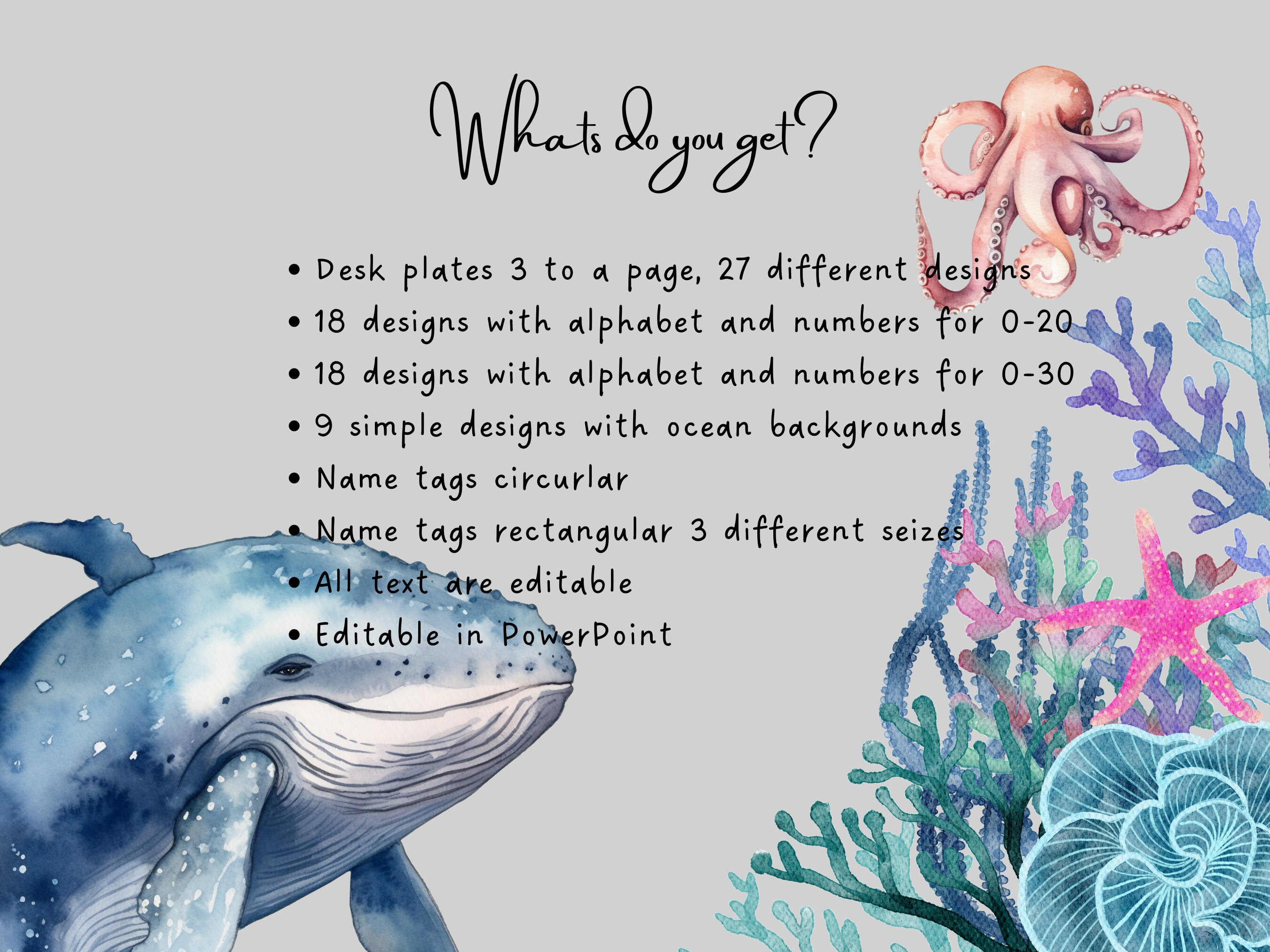 Desk Plates and Name Tags With an Ocean Theme | Classroom Decor | Into ...