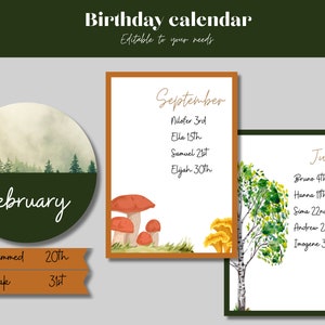 Out of the Woods | Classroom Birthday Calendar | Serene Classroom ...