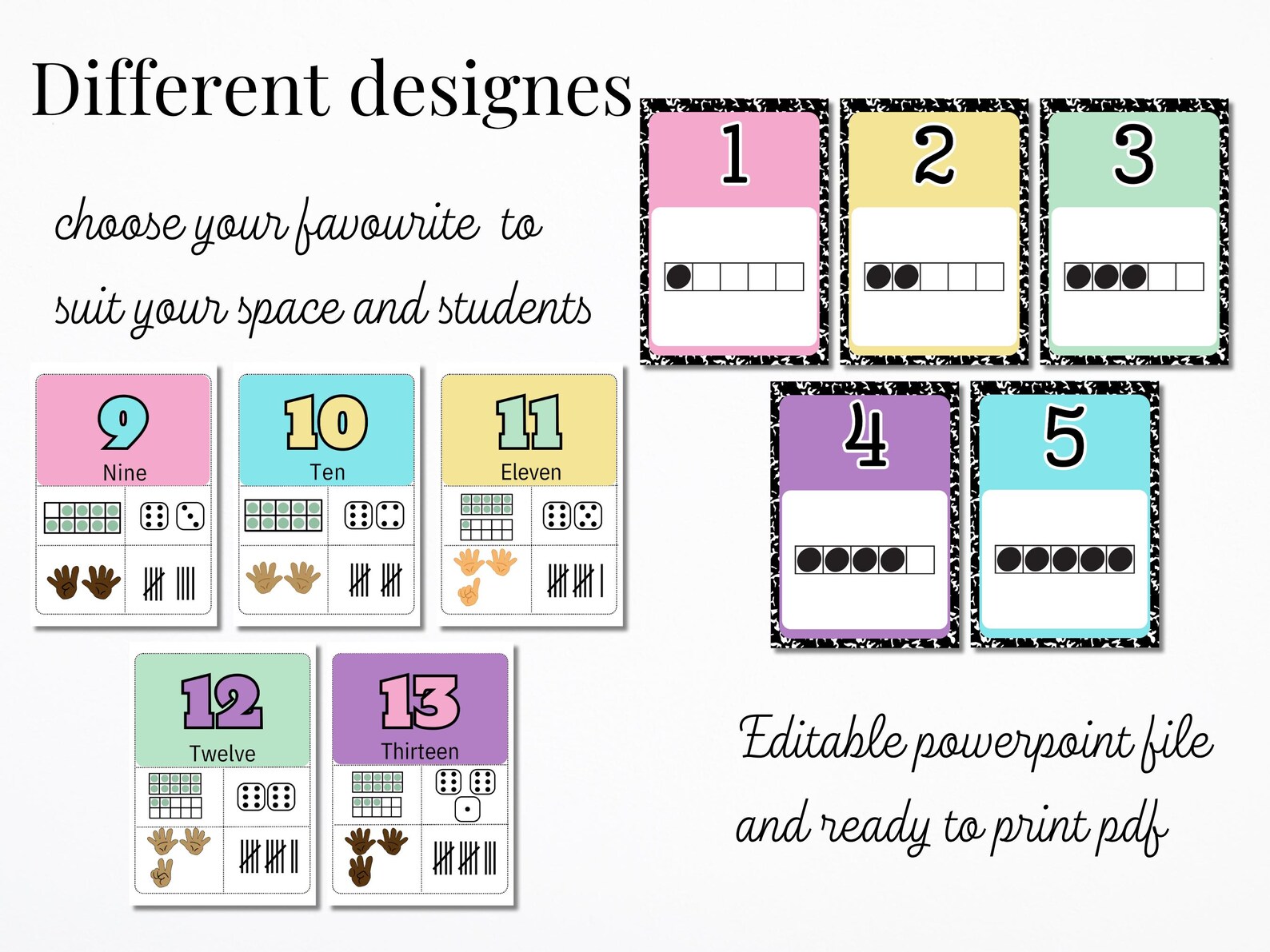Number Posters Pastel Notebook Theme | School Supplies Theme ...