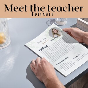 Meet Your Teacher Editable Template - Boho Plants Theme - Etsy