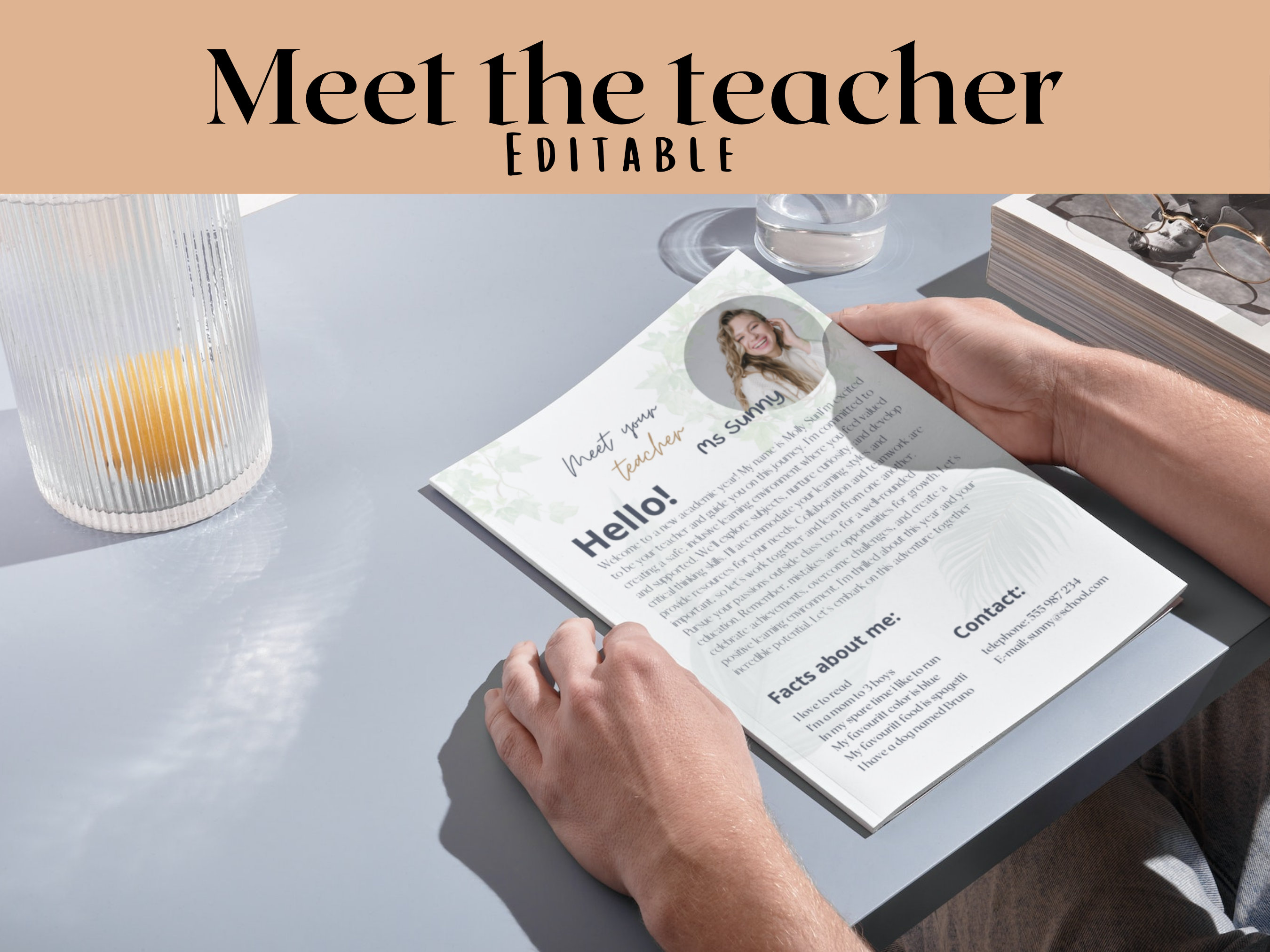 Meet Your Teacher Editable Template - Boho Plants Theme - Etsy