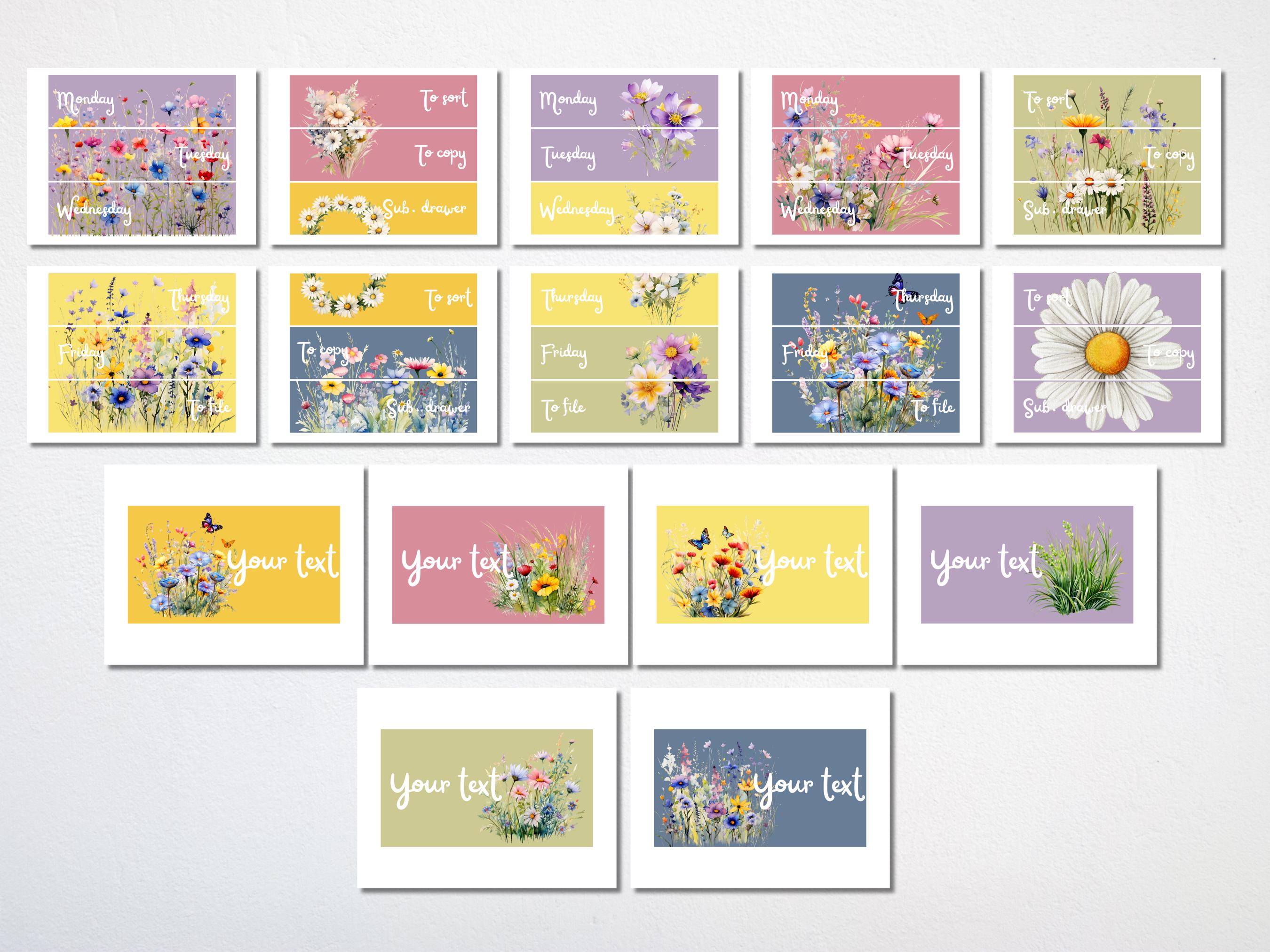 Printable Rolling Cart Labels With a Meadow Theme | Classroom Decor ...