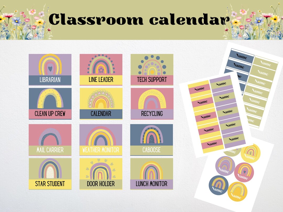 Editable Classroom Jobs Posters With a Meadow Theme | Classroom Decor ...