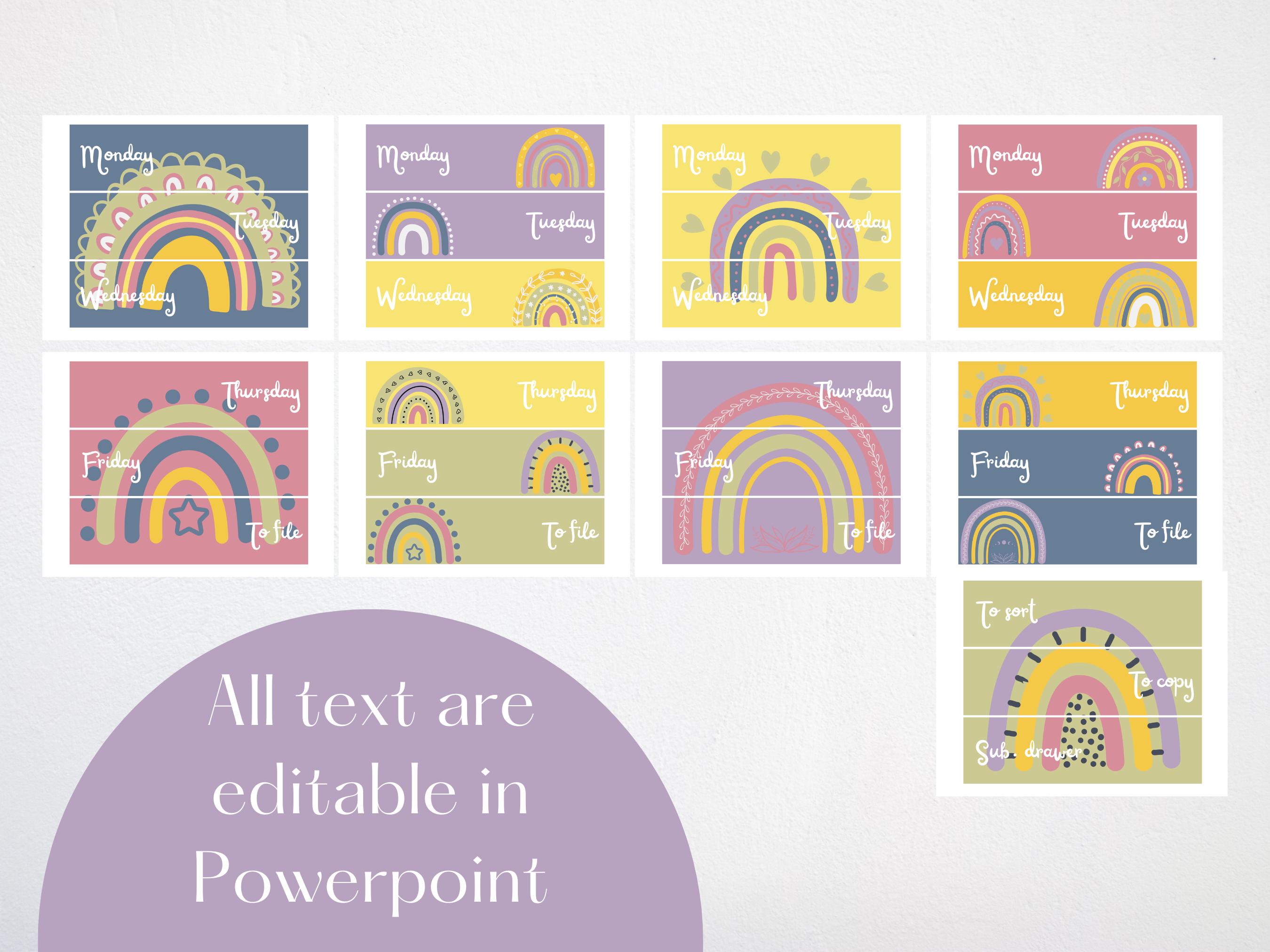 Printable Rolling Cart Labels With a Meadow Theme | Classroom Decor ...