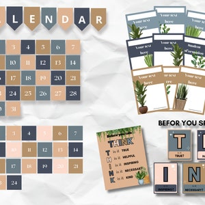 Boho Plants Calm Classroom Decor Bundle |plants Please | Serene ...