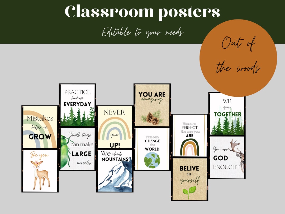 Forest Classroom Posters Out of the Woods - Etsy
