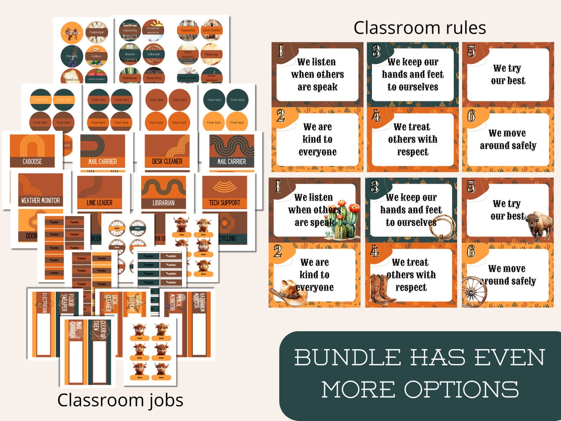 Classroom Management Mini Bundle for a Western Themed Classroom ...