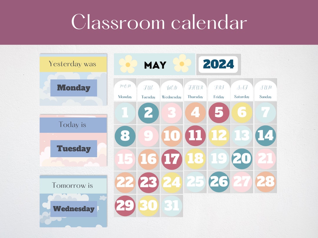 Large Classroom Calendar | Pocket Chart Calendar | Flip Calendar ...