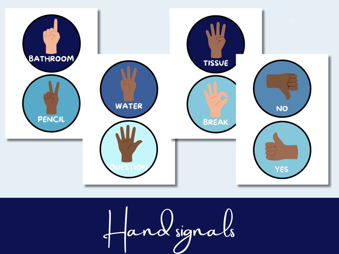 Hand Signals for an Ocean Themed Classroom - Etsy