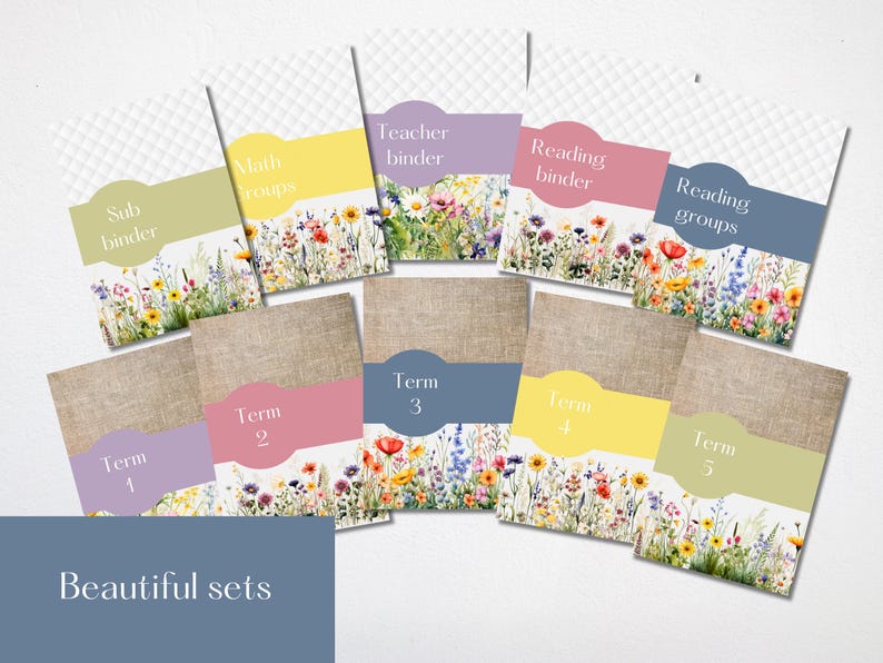 Meadow Themed Binder Covers and Spines | Classroom Decor | Wild Flowers ...