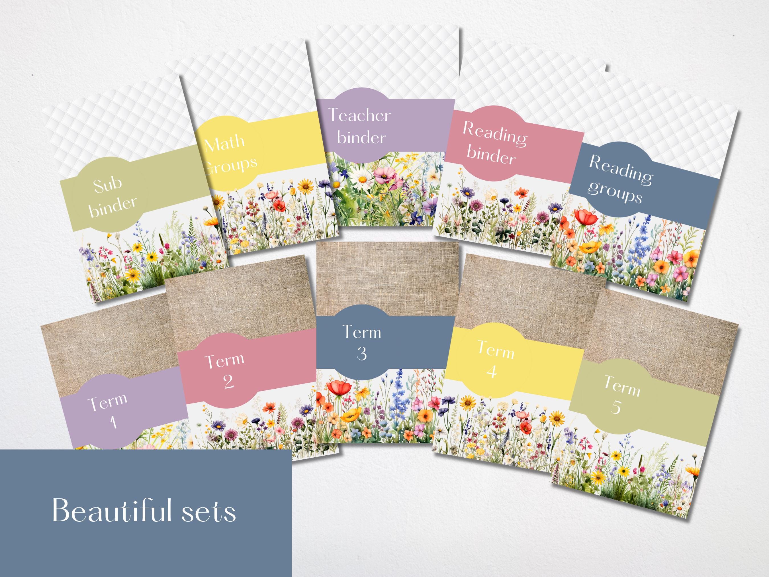 Meadow Themed Binder Covers and Spines | Classroom Decor | Wild Flowers ...