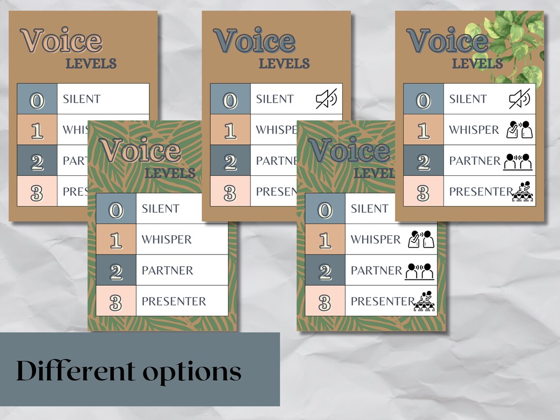 Classroom Rules and Voice Levels for a Calm Plant Themed Classroom ...