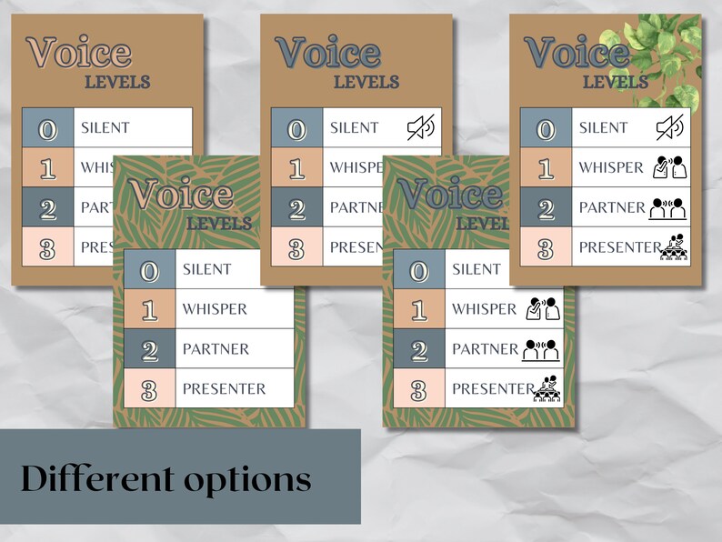 Classroom Rules and Voice Levels for a Calm Plant Themed Classroom ...