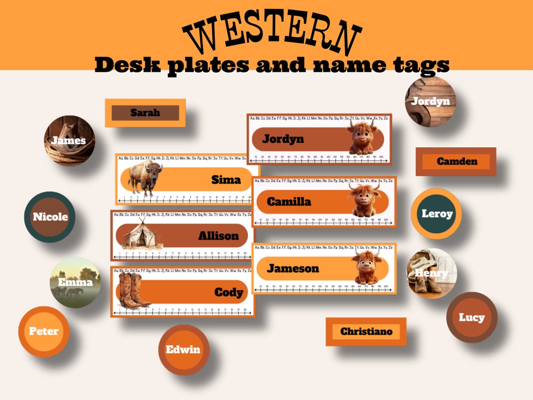 Desk Plates and Name Tags for a Western Themed Classroom | Classroom ...