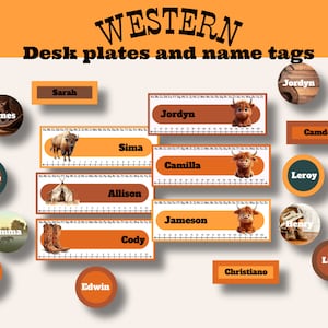 Desk Plates and Name Tags for a Western Themed Classroom | Classroom ...