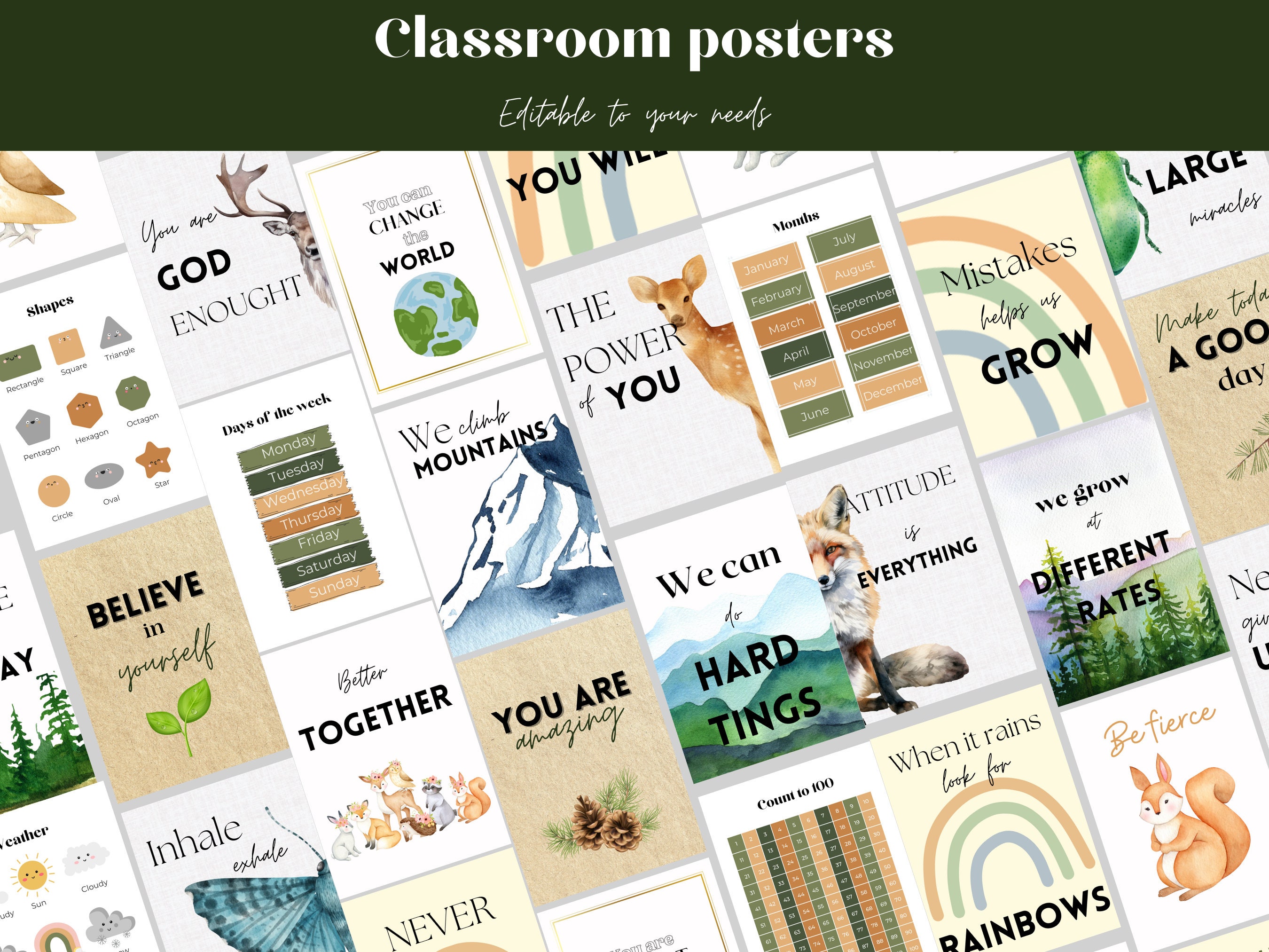 Forest Classroom Posters Out of the Woods Woodland Classroom Decor ...