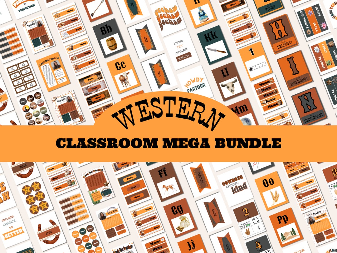 Western Classroom Decor Bundle for Teachers With a Warm Rustic Feeling ...