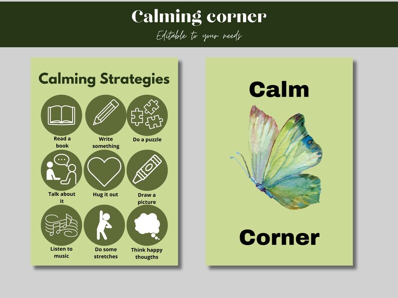 Calming Corner Printable Posters for a Forest Themed Classroom - Etsy