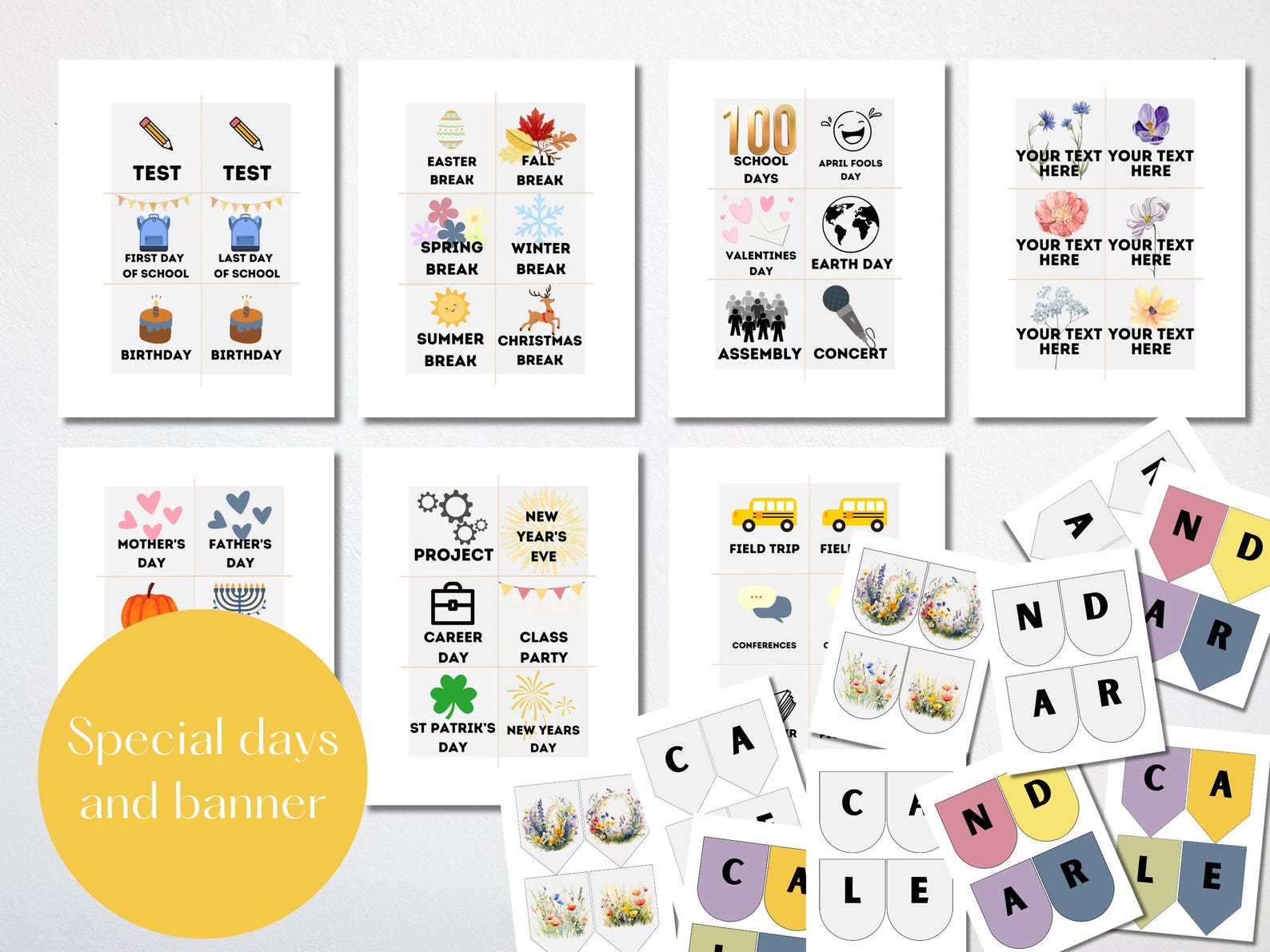 Classroom Calendar With a Wild Flower Meadow Theme | Classroom Decor ...