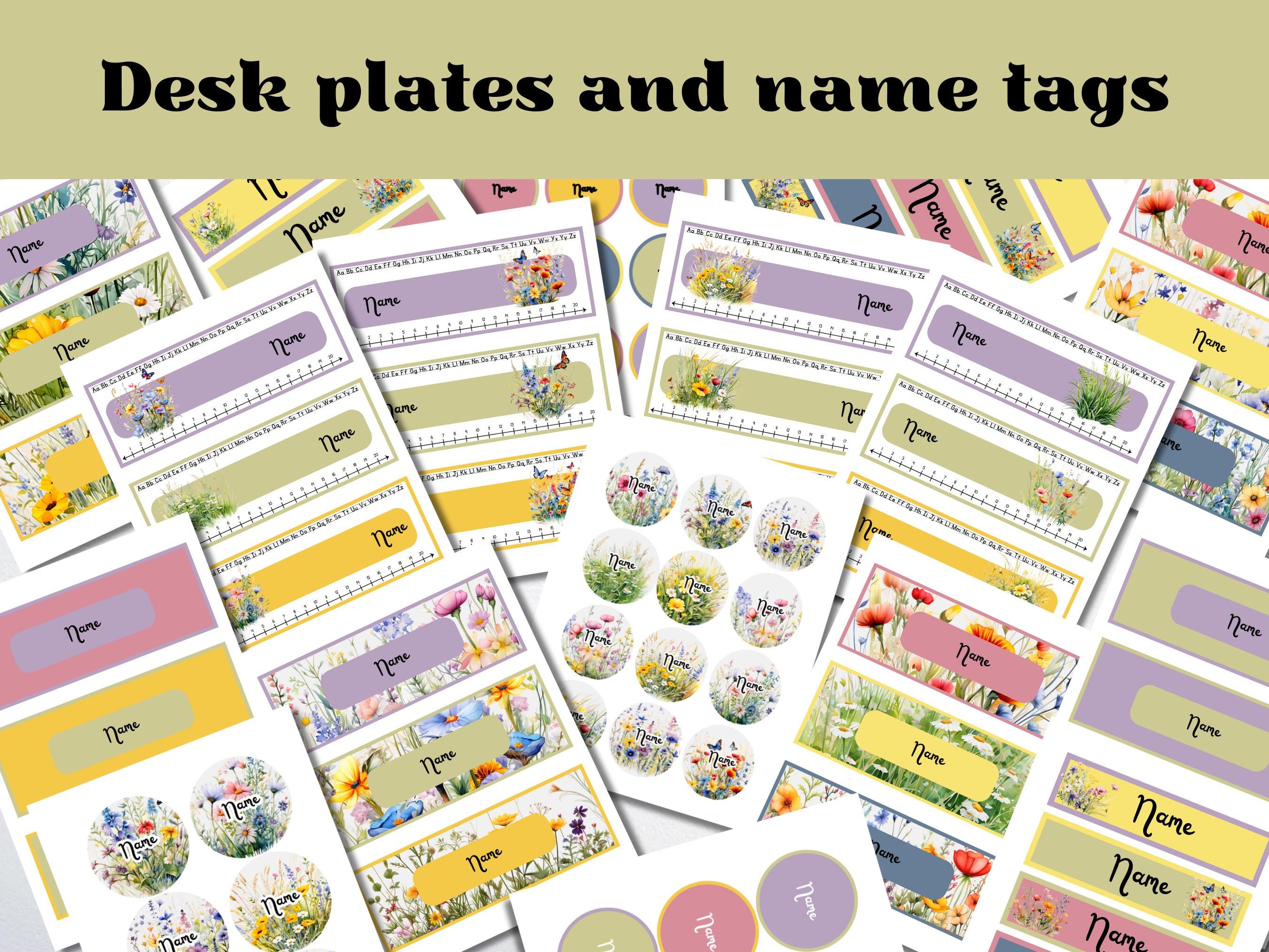 Meadow Themed Desk Plates and Name Tags | Classroom Decor | Wild ...