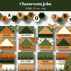 Classroom Jobs Display for a Woodland Haven - Etsy