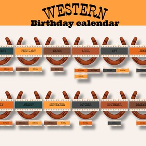 Birthday Calendar for a Western Themed Classroom | Classroom Decor ...